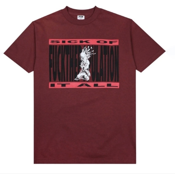 FTP | Shirts | Ftp Headshot Tee Sick Of It All Logo Burgundy Brand New ...